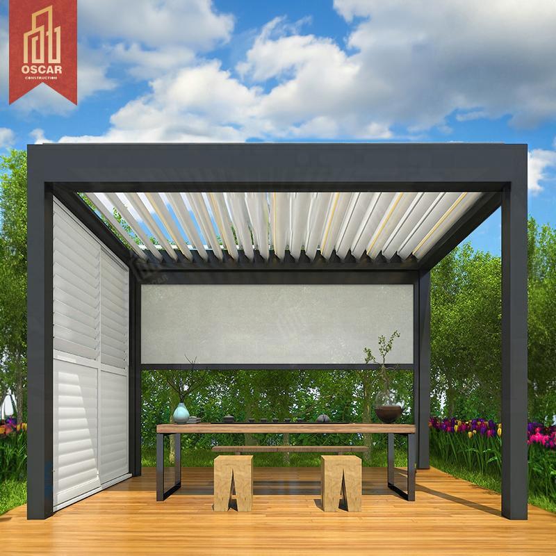 Motorized Adjustable Waterproof Outdoor Louvered Roof Patio Garden ...